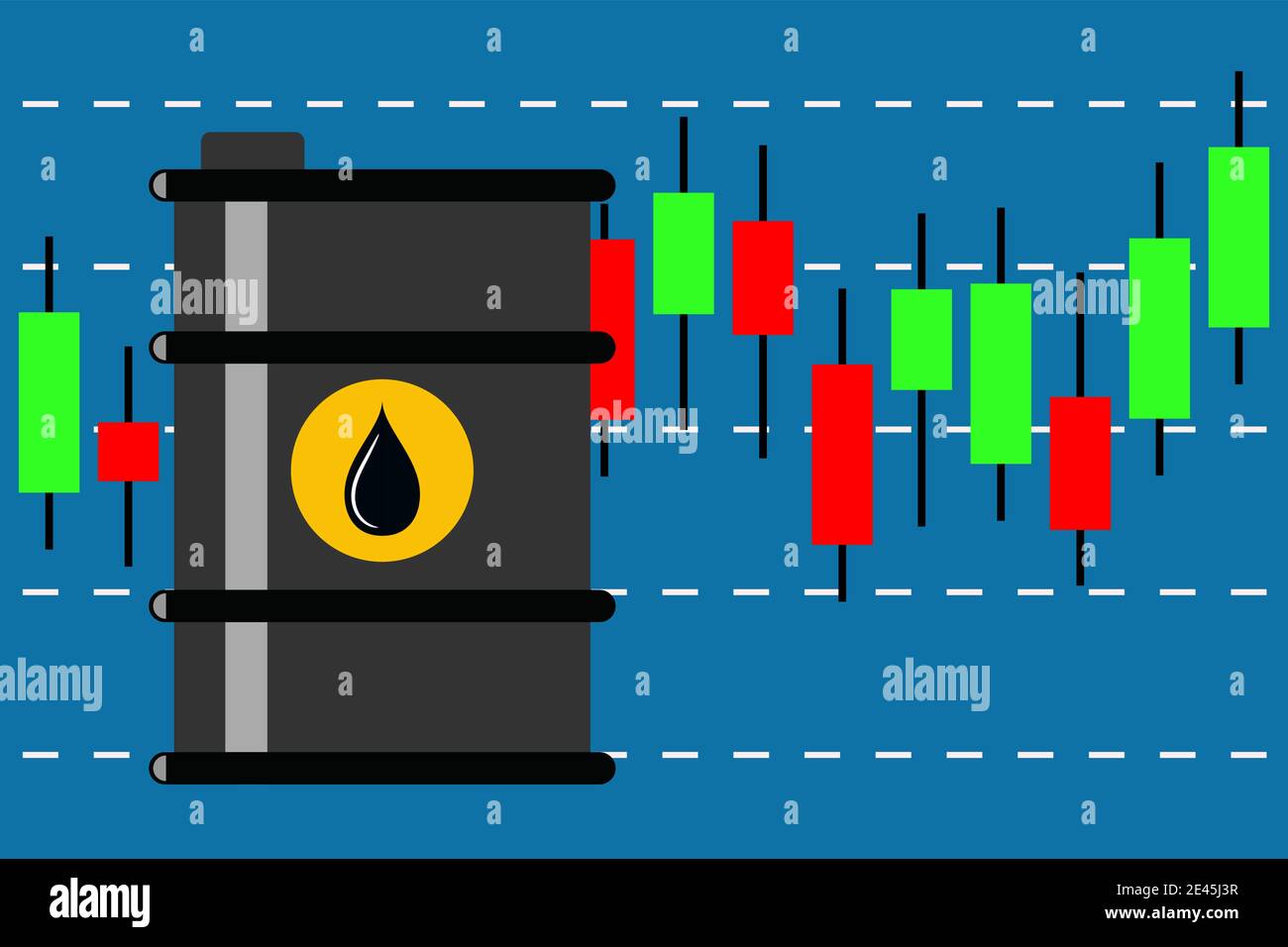 barrel of petrol stock candlestick graph vector Stock Vector Image ...