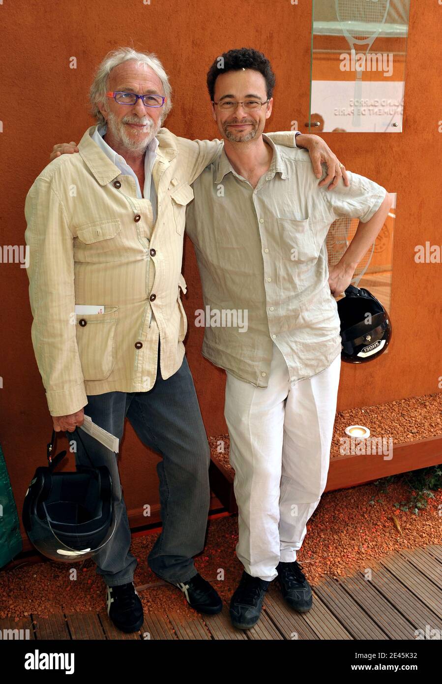 Pierre Richard and his son arriving at the VIP area 'Le Village' during ...