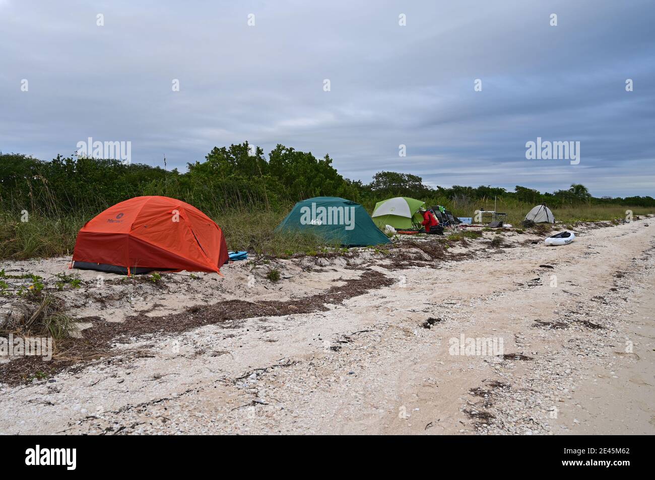 Everglades National Park, Florida 01-14-21 Beach campsite on Middle ...