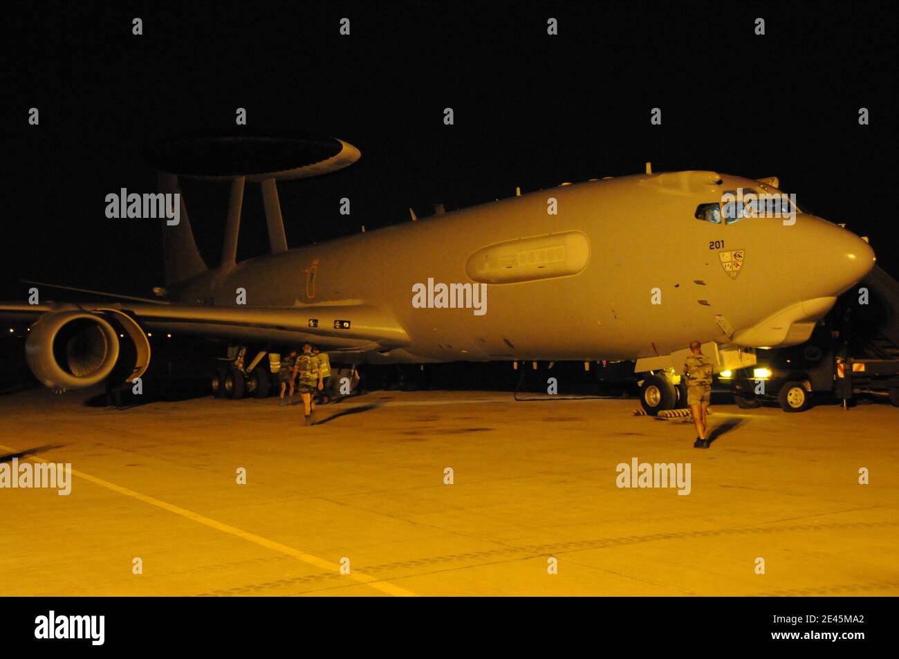 View of French AWACS plane in Dakar, Senegal on June 2, 2009. Two ...