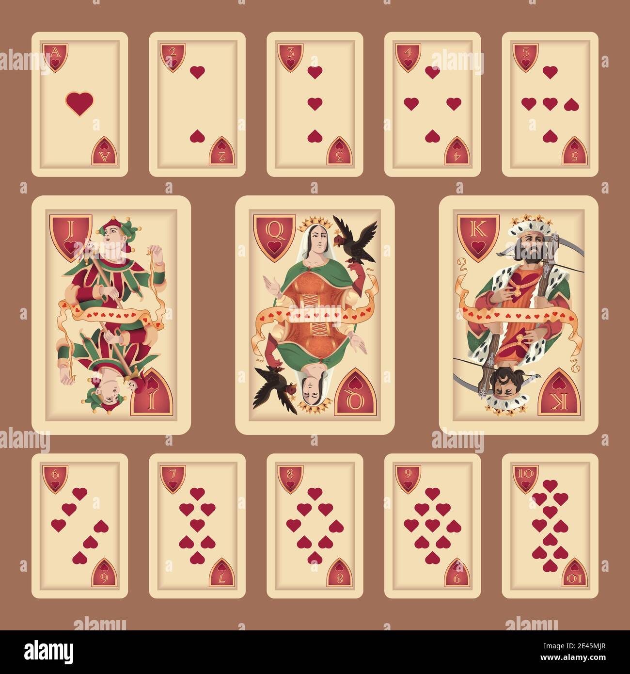 Queen of hearts card vector hi-res stock photography and images - Alamy