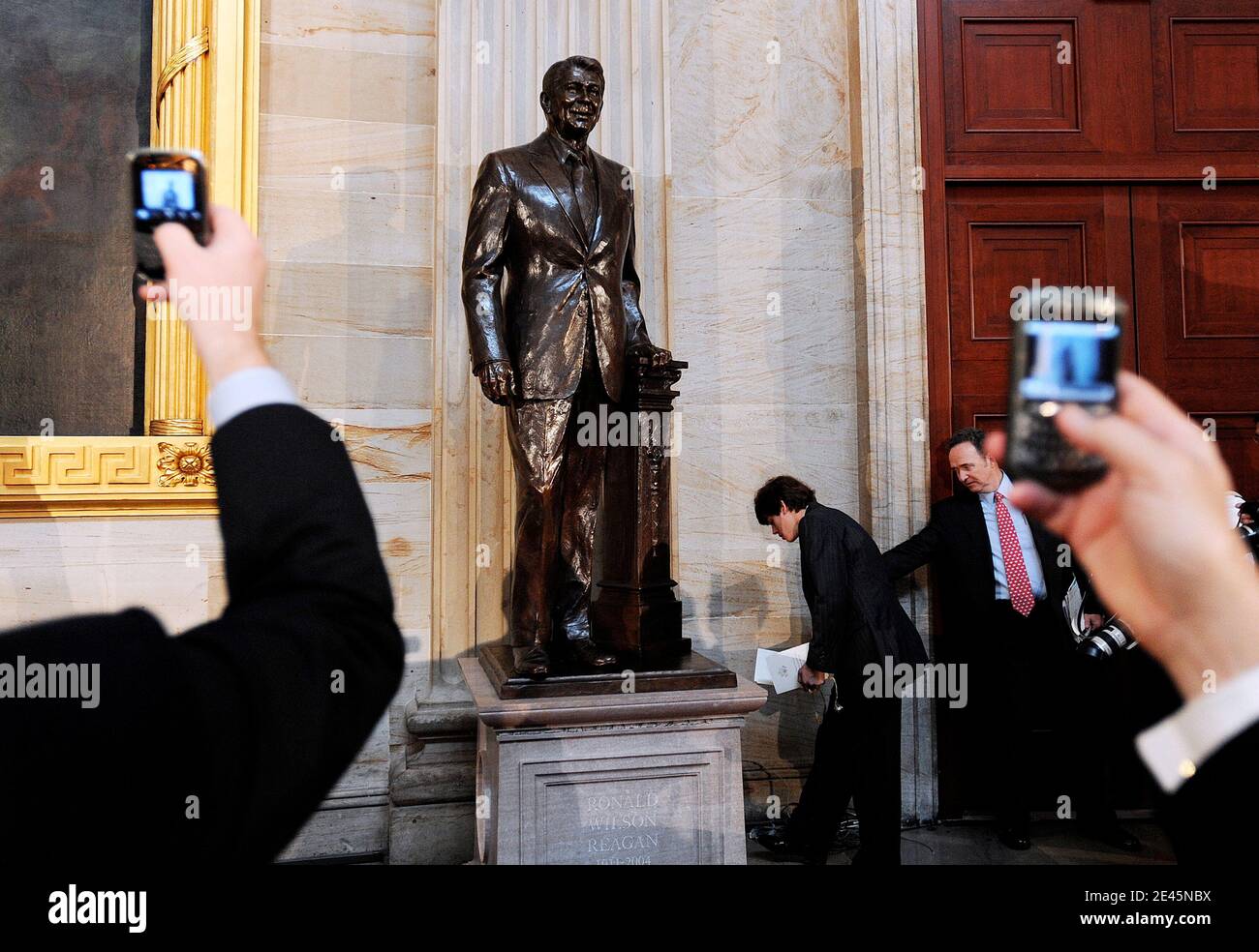 Unveiling of a statue of the late former President Ronald Reagan in the ...