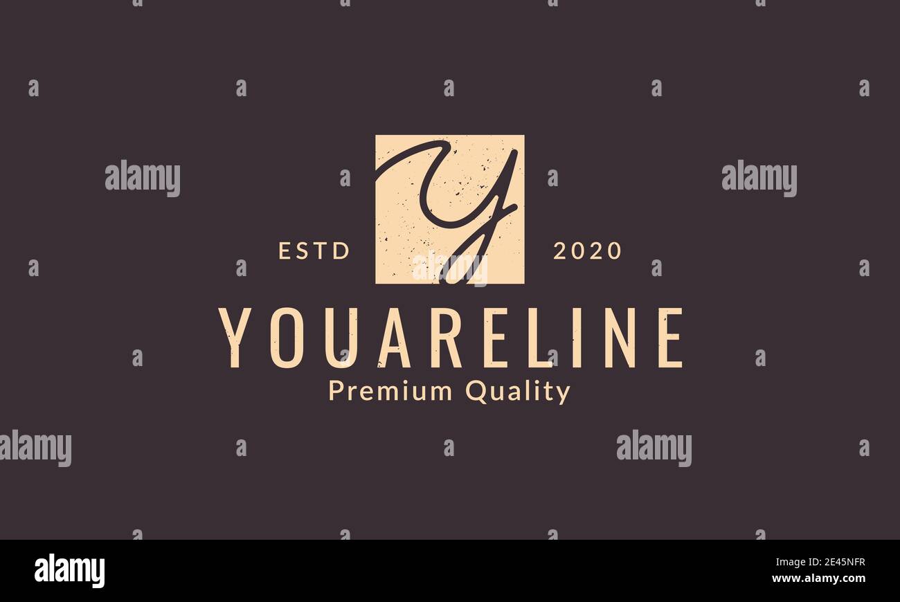 signature letter Y square vintage logo symbol icon vector graphic ...