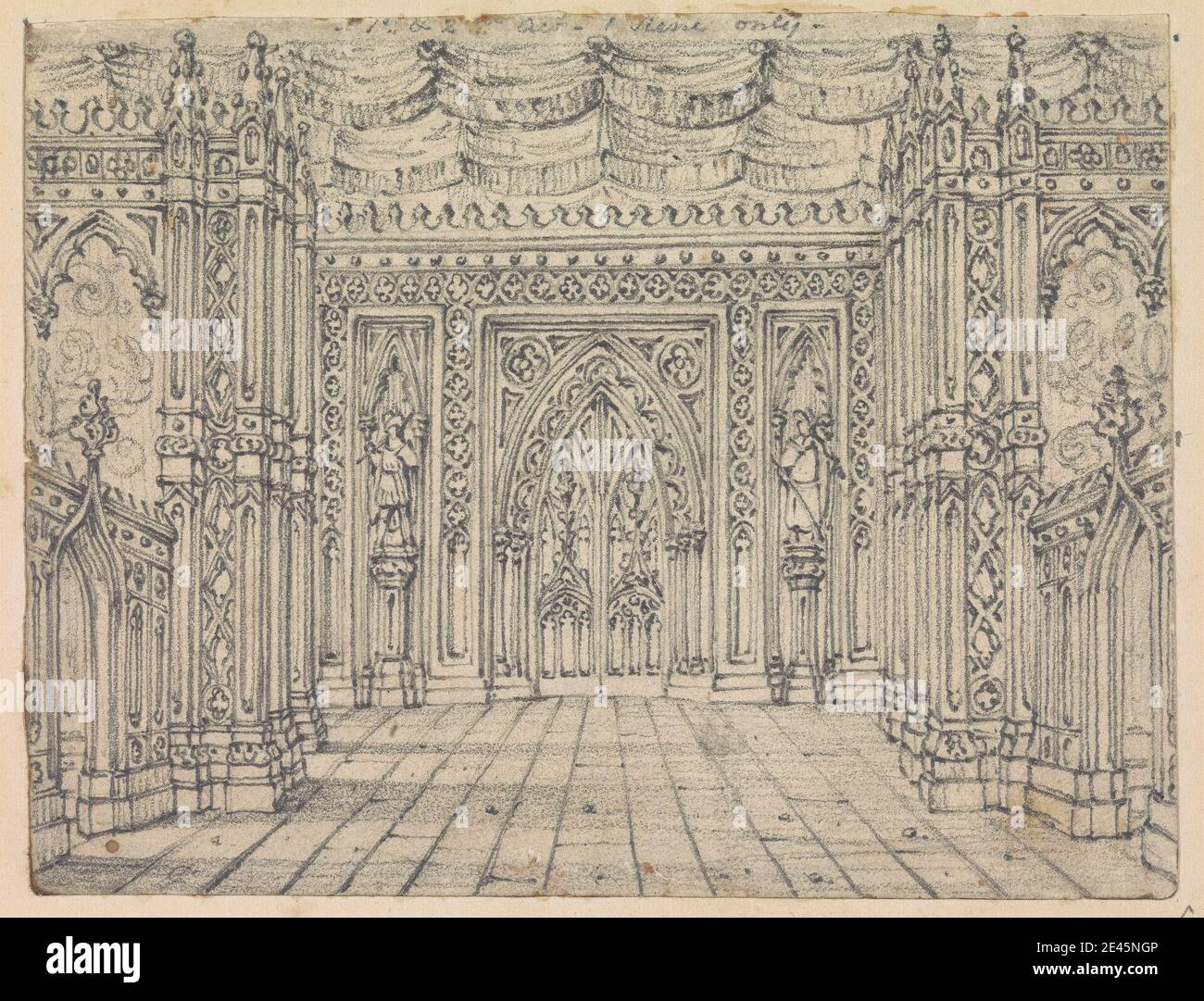 John Carter, 1748â€“1817, British, A Gothic Interior, ca. 1810 ...