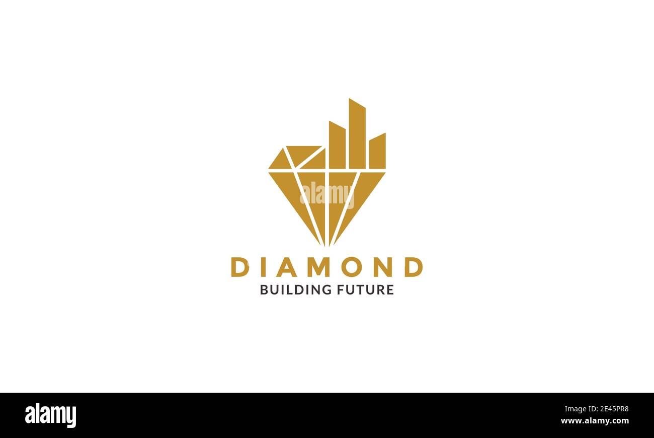 diamond with building construction estate logo symbol icon vector ...