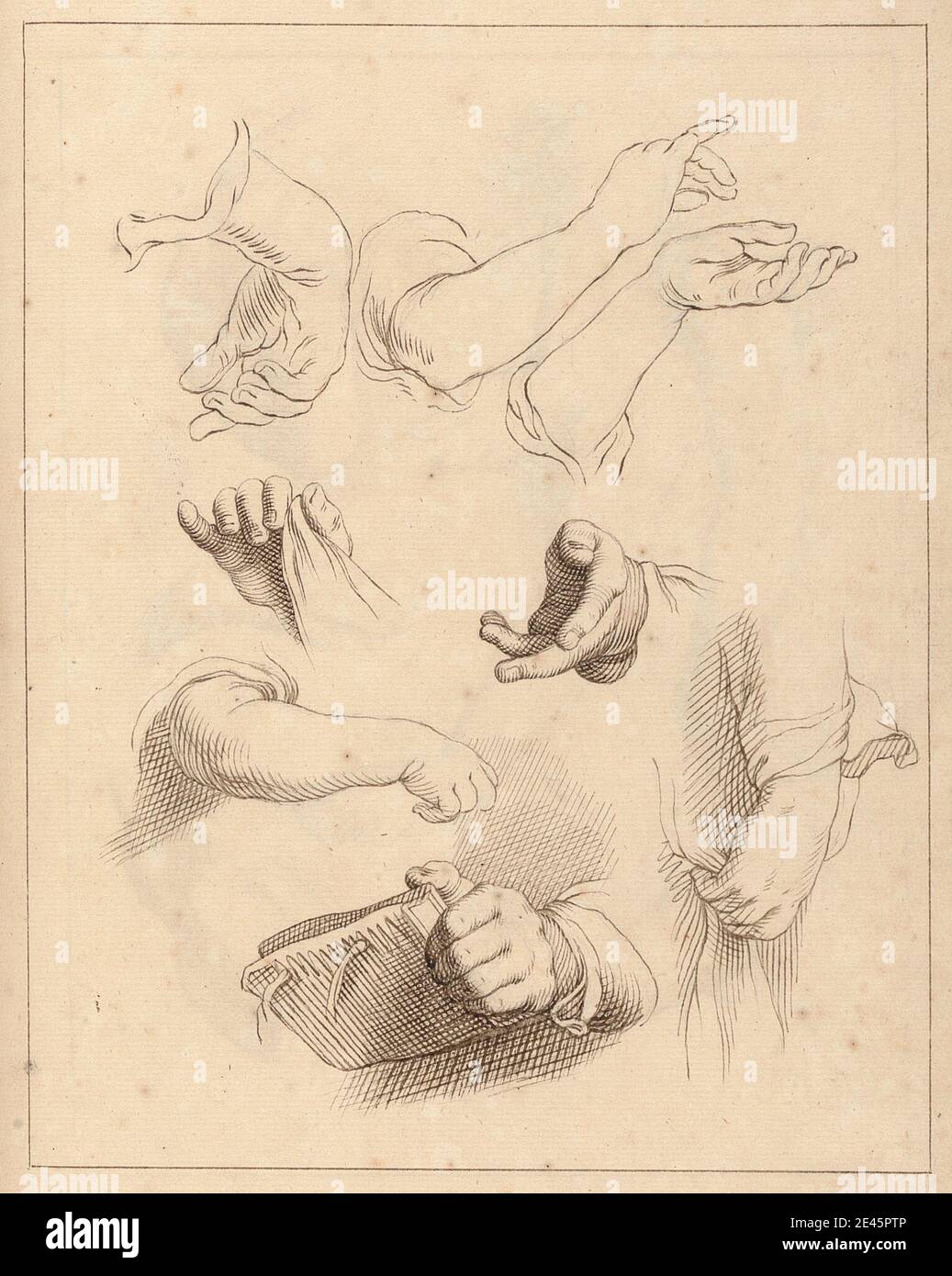 Hamlet Winstanley, 1698â€“1756, British, Sketches of Hands, between ...