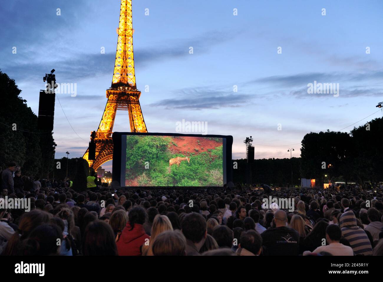 People watch French photographer Yann Arthus-Bertrand's movie 'Home' on ...