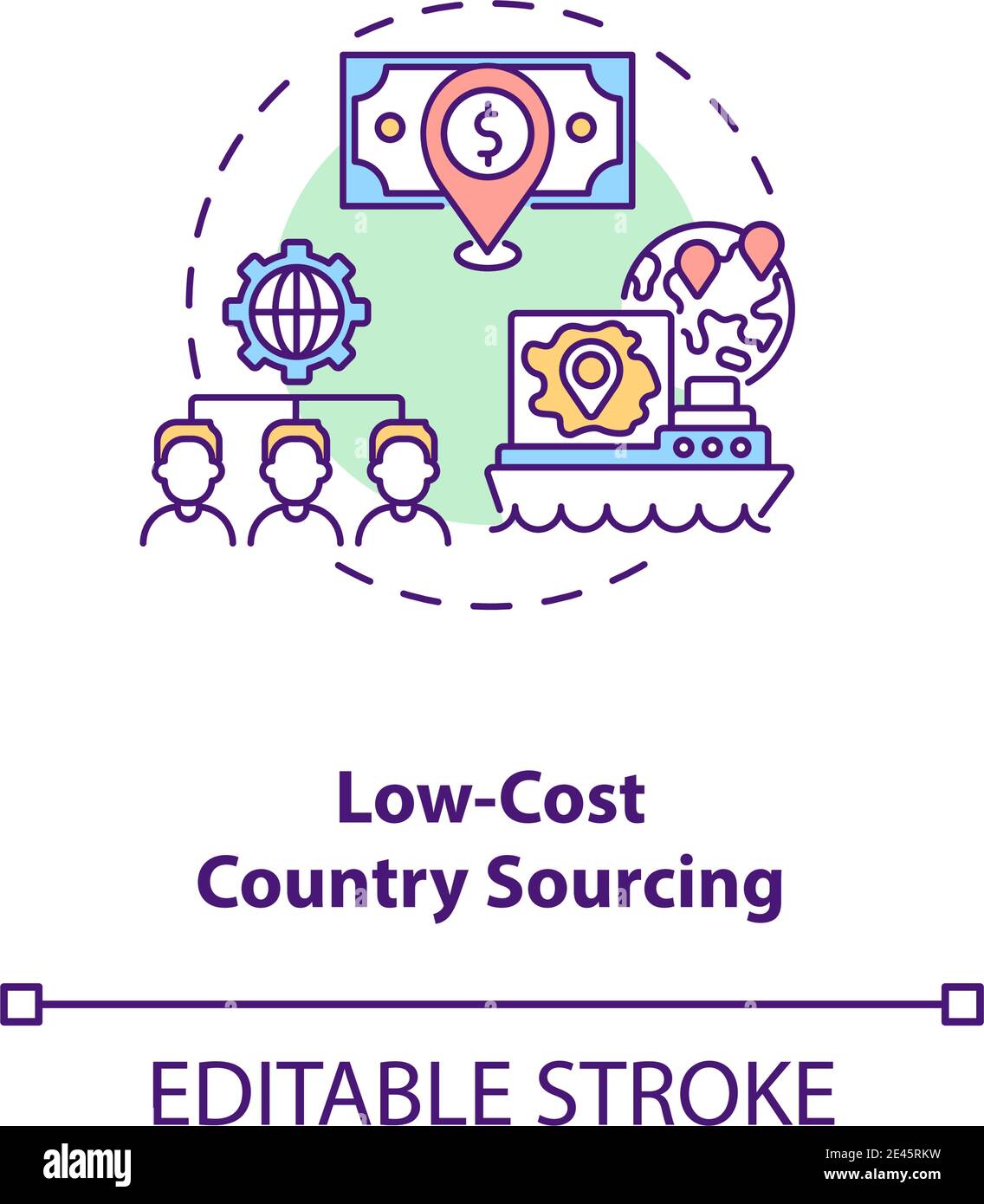 Low-cost country sourcing concept icon Stock Vector Image & Art - Alamy