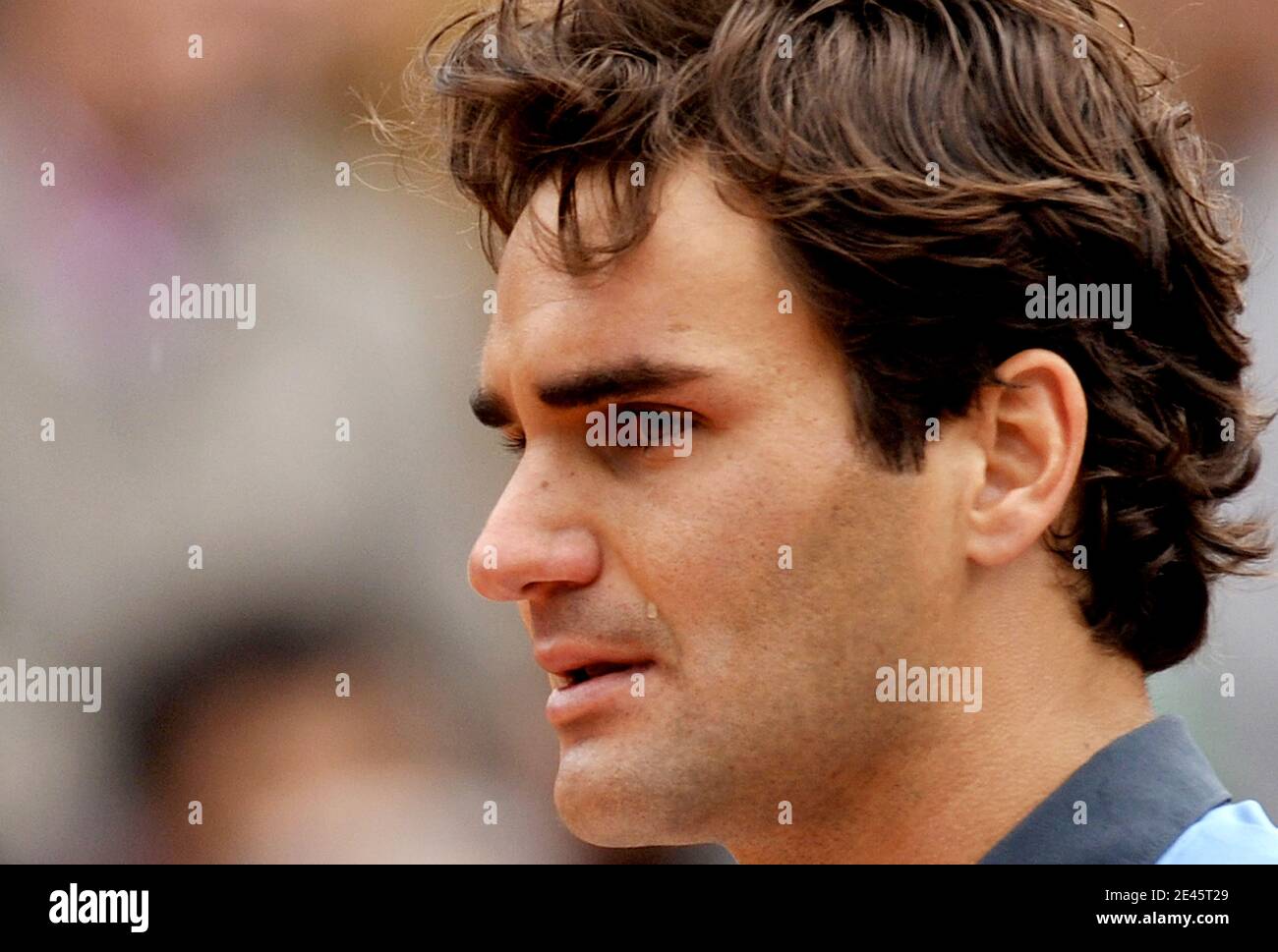 Switzerland's Roger Federer cries after the Men's singles final match ...
