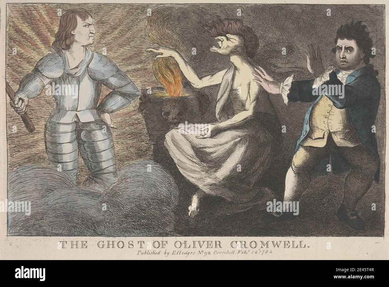 unknown artist, The Ghost of Oliver Cromwell, 1784. Etching, hand ...