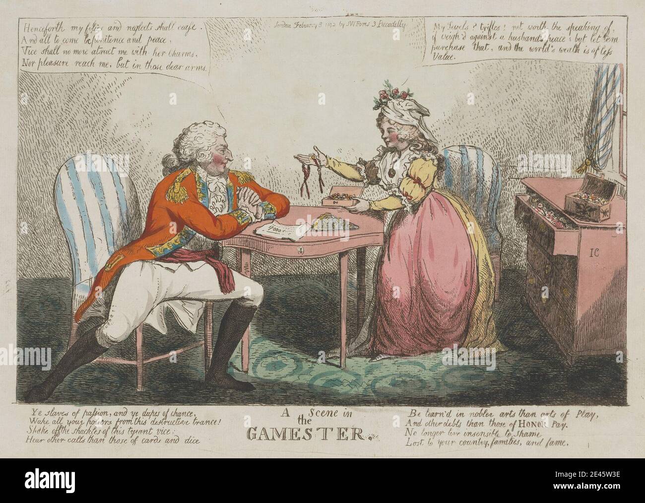 Isaac Cruikshank, 1756â€“1810, British, A Scene in the Gamester, 1792 ...