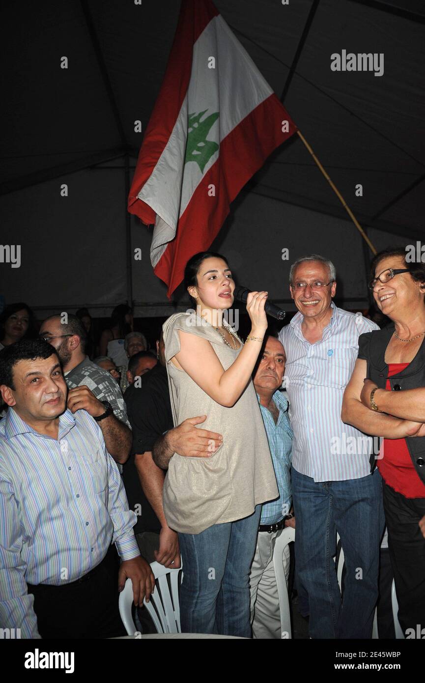 27 year-old Nayla Tueni celebrates victory with her supporters in ...