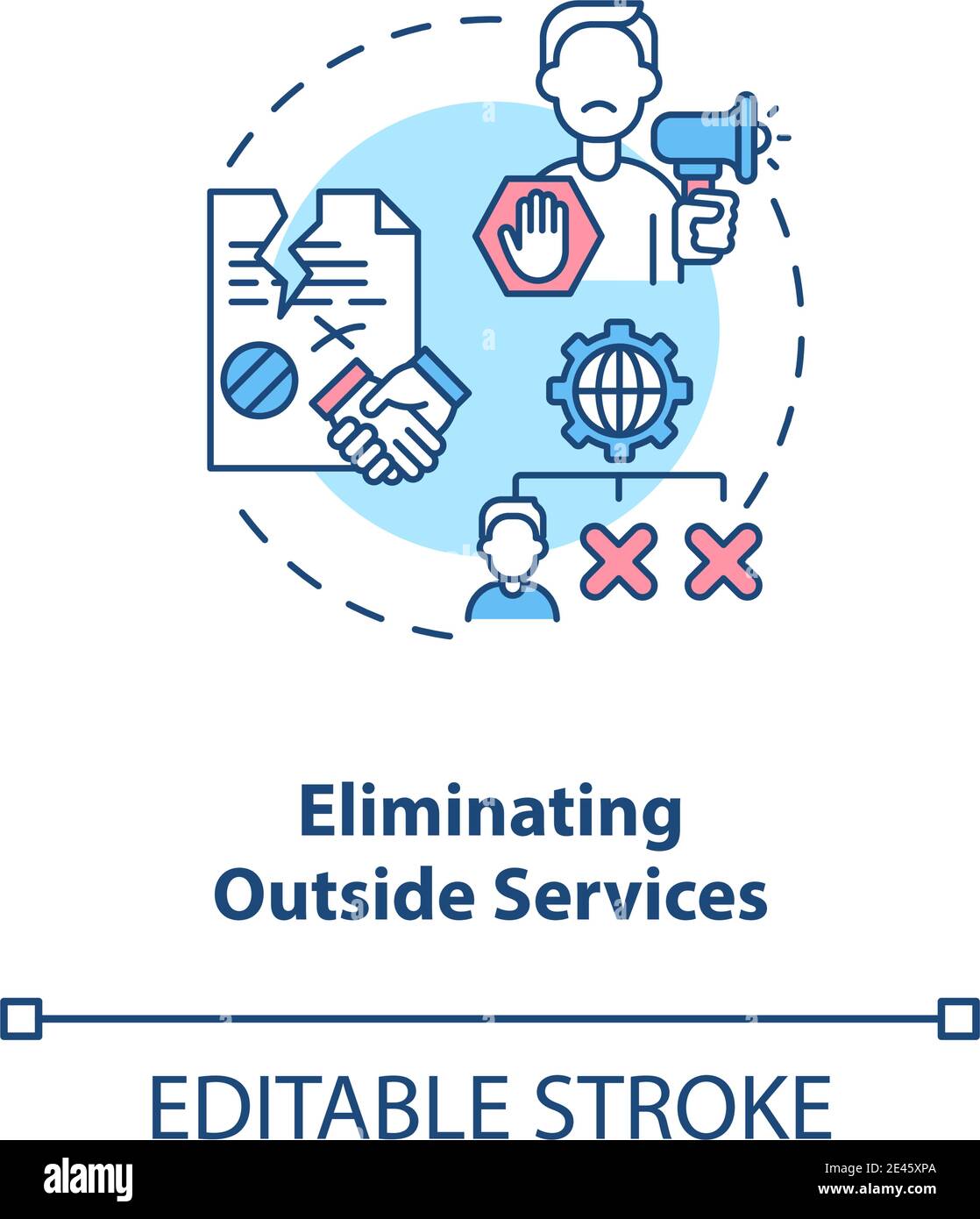 Eliminating outside services concept icon Stock Vector Image & Art - Alamy