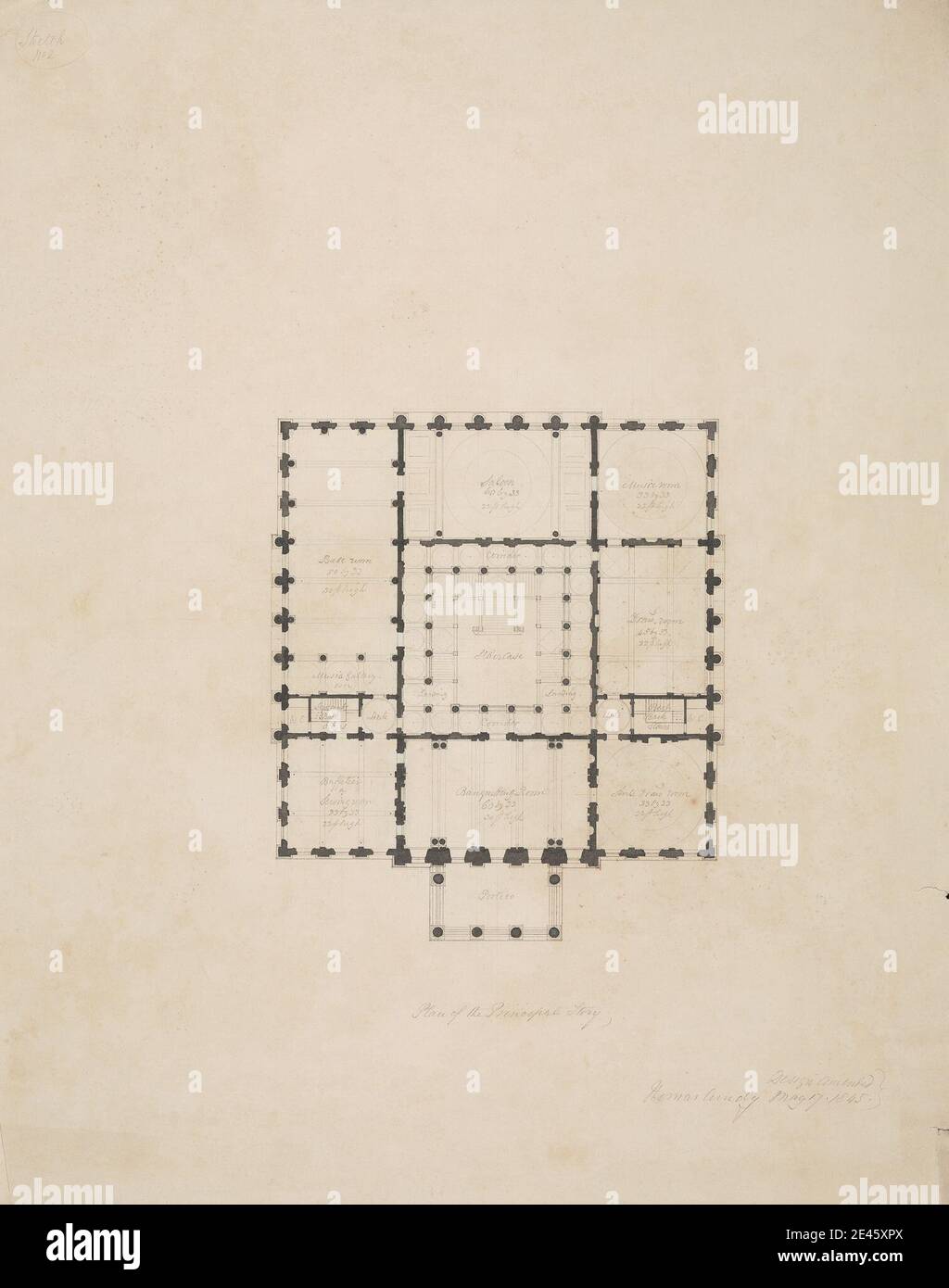 Thomas Cundy, 1790â€“1867, British, Design for Grosvenor House, London ...