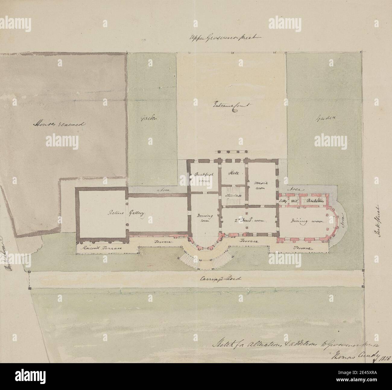Thomas Cundy, 1790â€“1867, British, Design for Grosvenor House, London ...