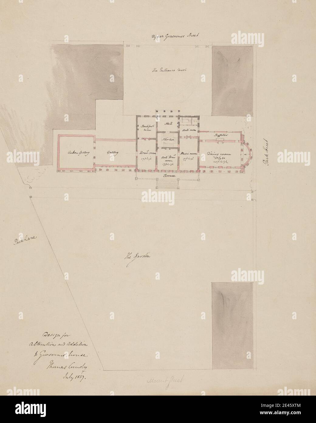 Thomas Cundy, 1790â€“1867, British, Design for Grosvenor House, London ...