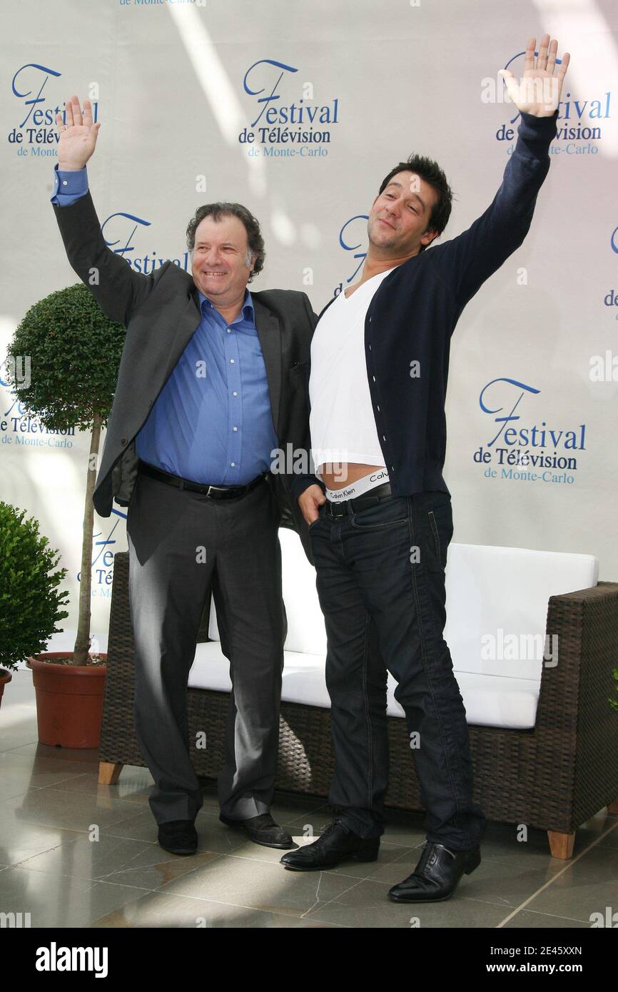 Daniel Russo and Titoff pose for a photocall during the 49th Monte ...