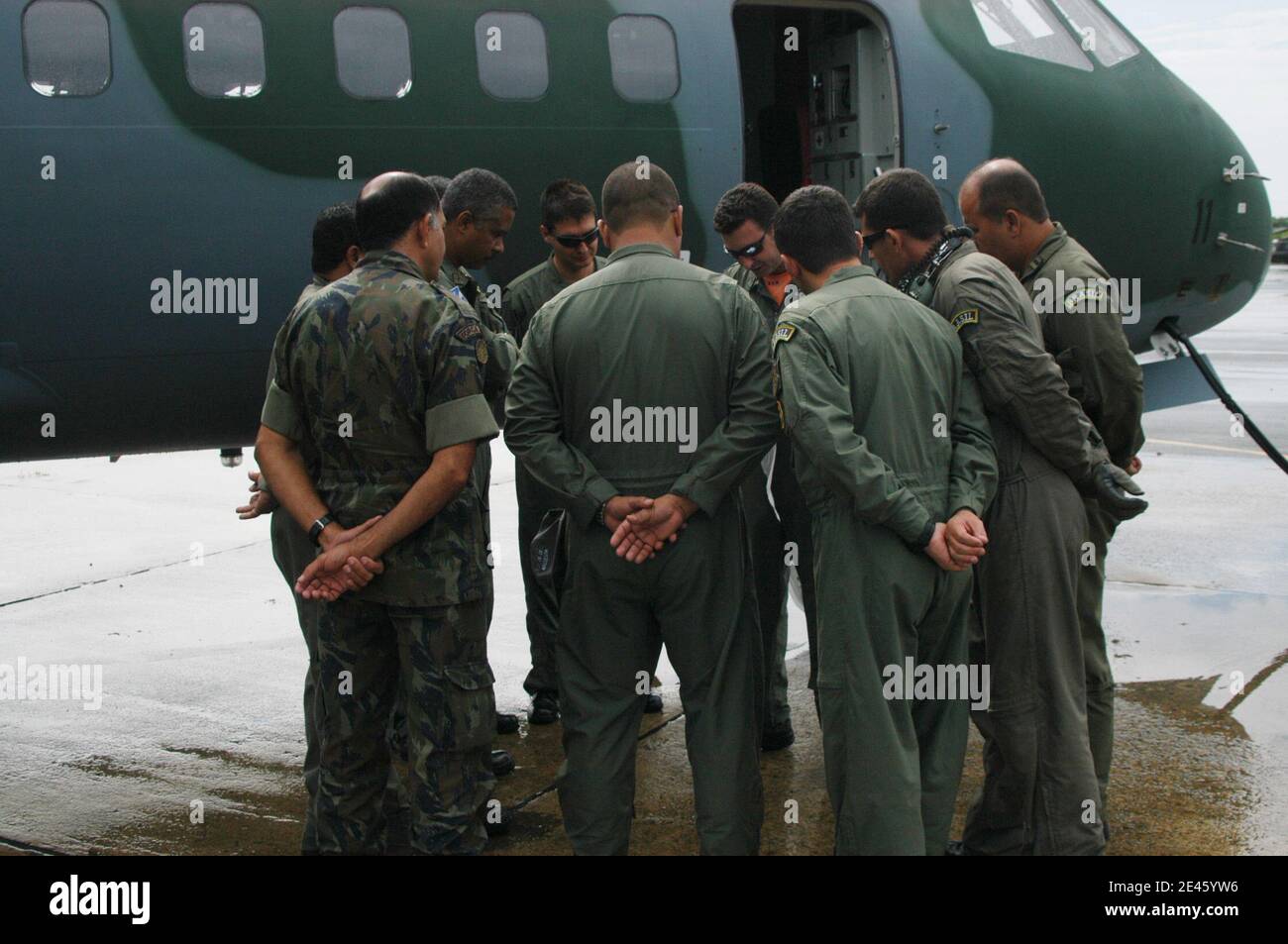 Brazilian Air Force officers during a briefing at the military base of ...