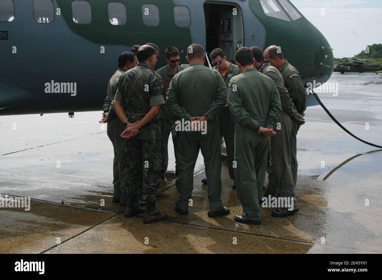 Brazilian Air Force officers during a briefing at the military base of ...
