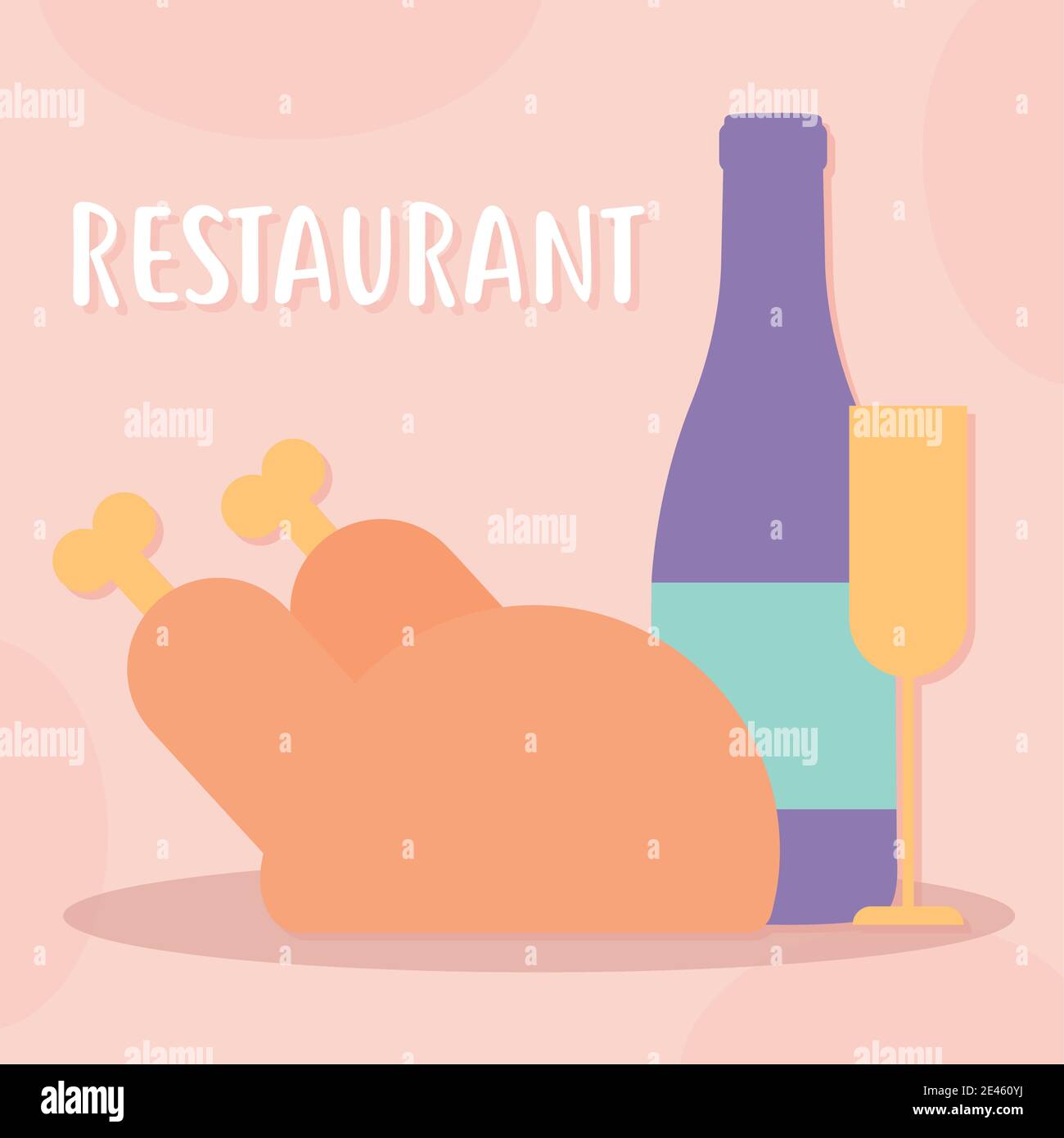 Roasted turkey with wine Stock Vector Images - Alamy