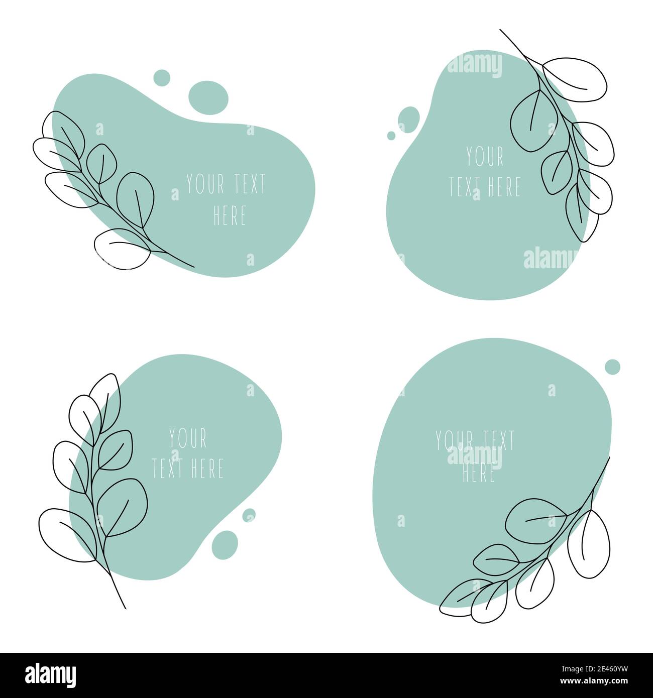 Minimal art leaf on abstract shapes background Stock Vector Image & Art ...