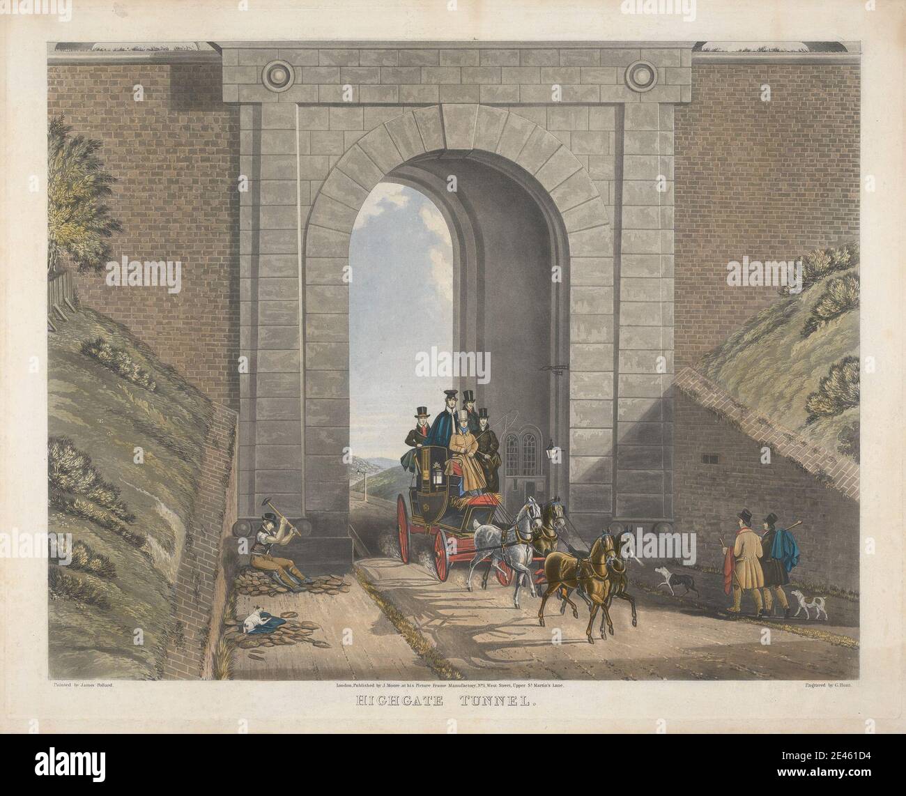 George Hunt, active 1820â€“1840, British, Highgate Tunnel. Aquatint ...