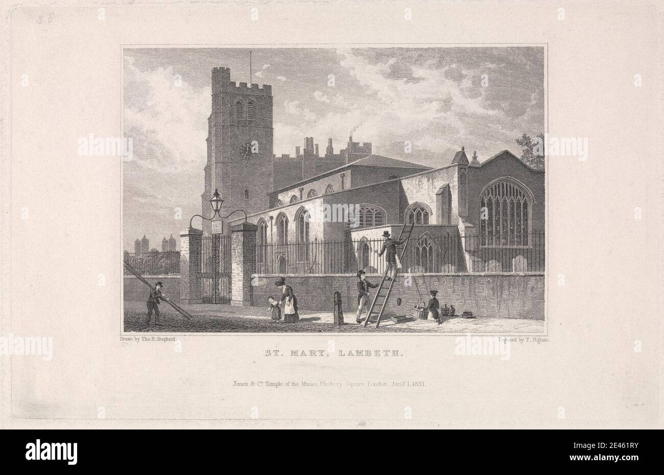 Thomas Higham, 1796â€“1844, British, St. Mary, Lambeth, 1831. Engraving ...