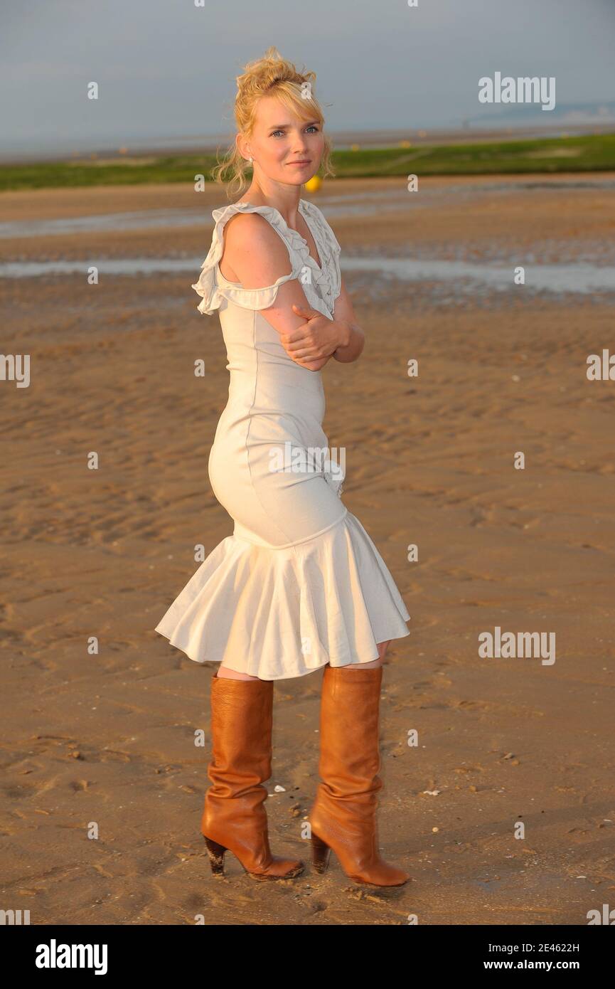 Sophie Quinton poses on the beach as part of the the 23th Cabourg ...