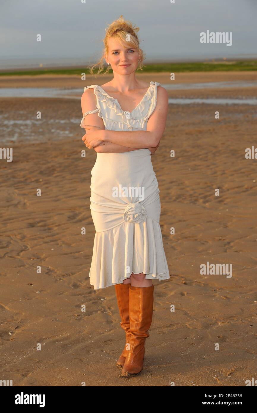 Sophie Quinton poses on the beach as part of the the 23th Cabourg ...