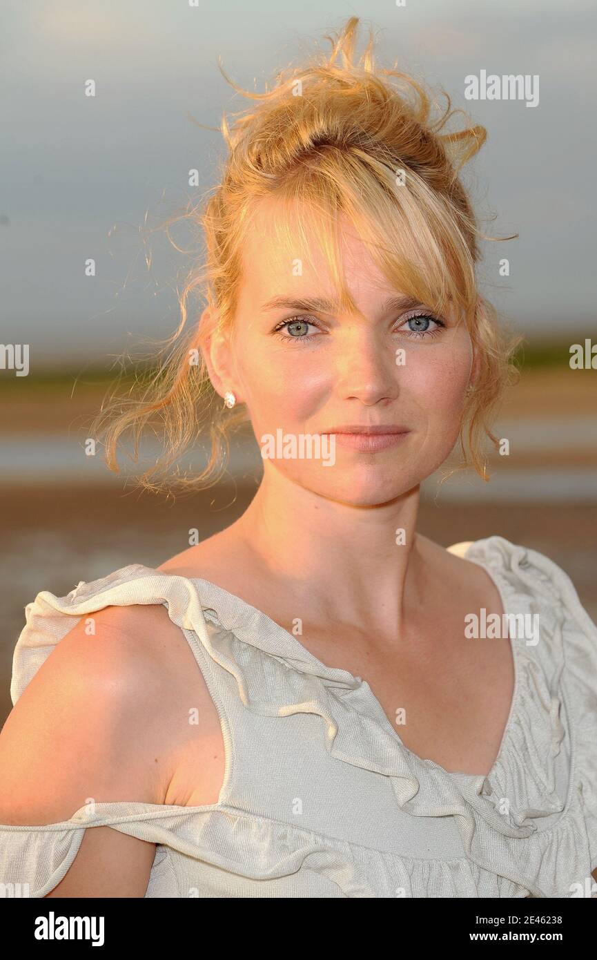 Sophie Quinton poses on the beach as part of the the 23th Cabourg ...