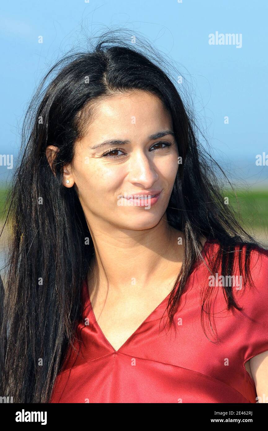 Rachida Brakni poses on the beach as part of the the 23nd Cabourg ...