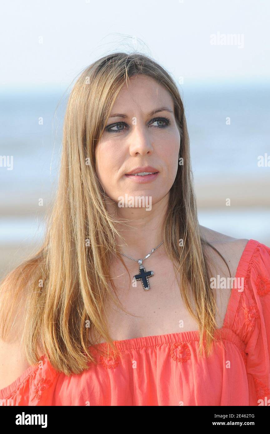 Mathilde Seigner poses on the beach as part of the the 23rd Cabourg ...