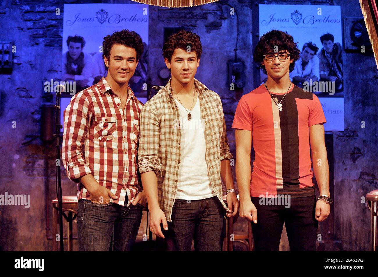 Kevin, Joe, and Nick from Jonas Brothers pose for a Photocall to ...