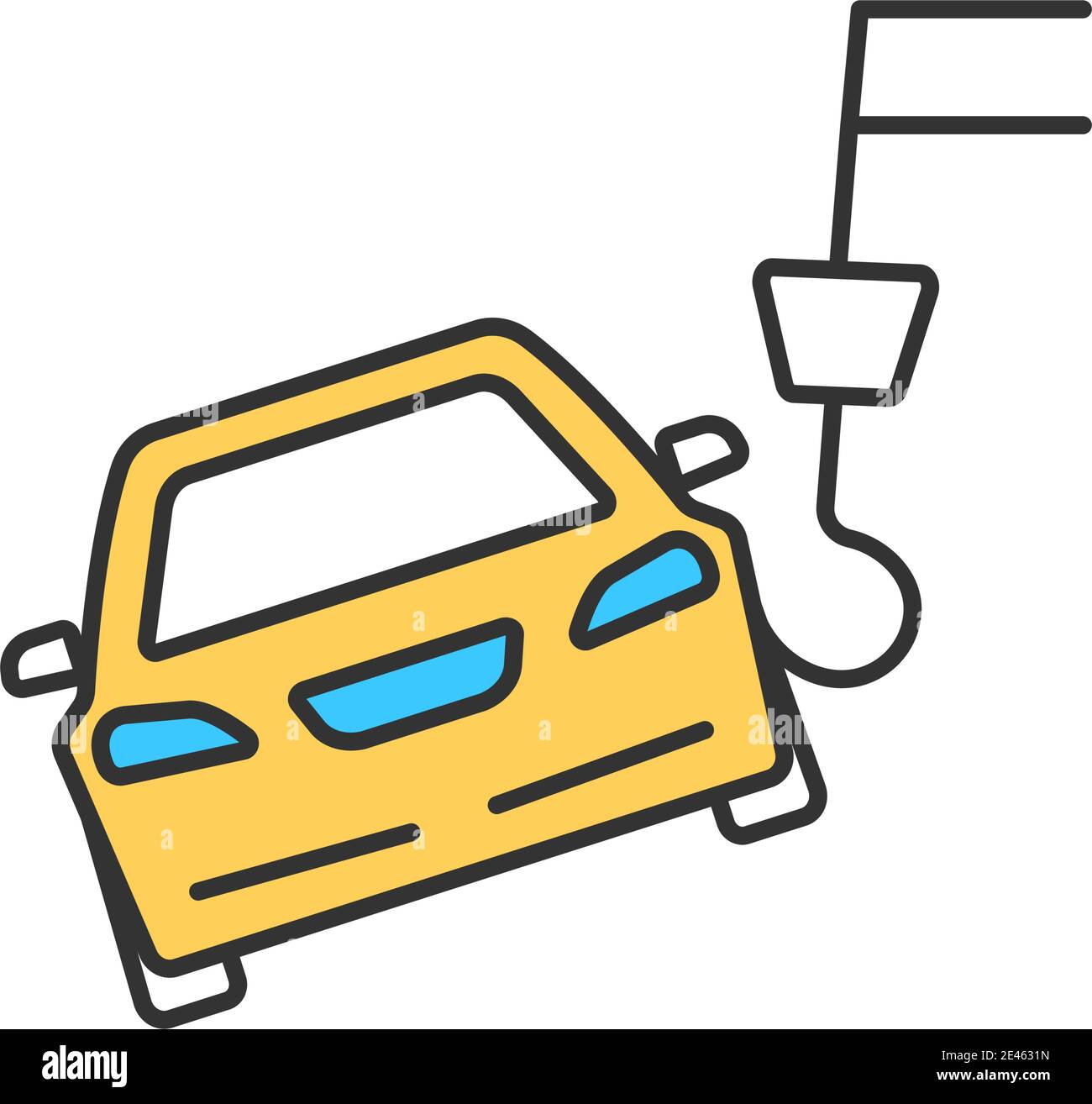 Car towing truck line Cut Out Stock Images & Pictures - Alamy