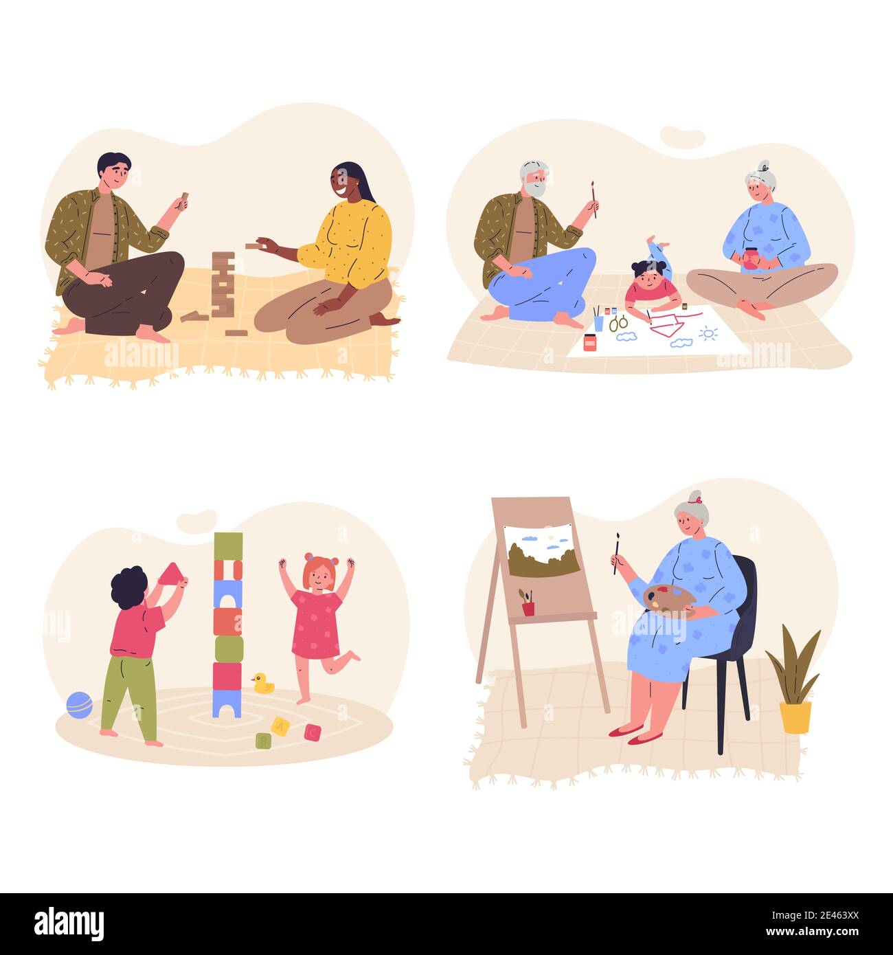 Family with teenagers Cut Out Stock Images & Pictures - Alamy