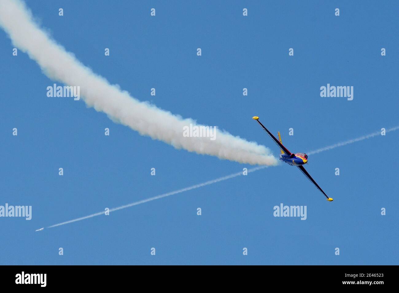 French two-seat jet trainer Fouga Magister (CM.170) during a ...