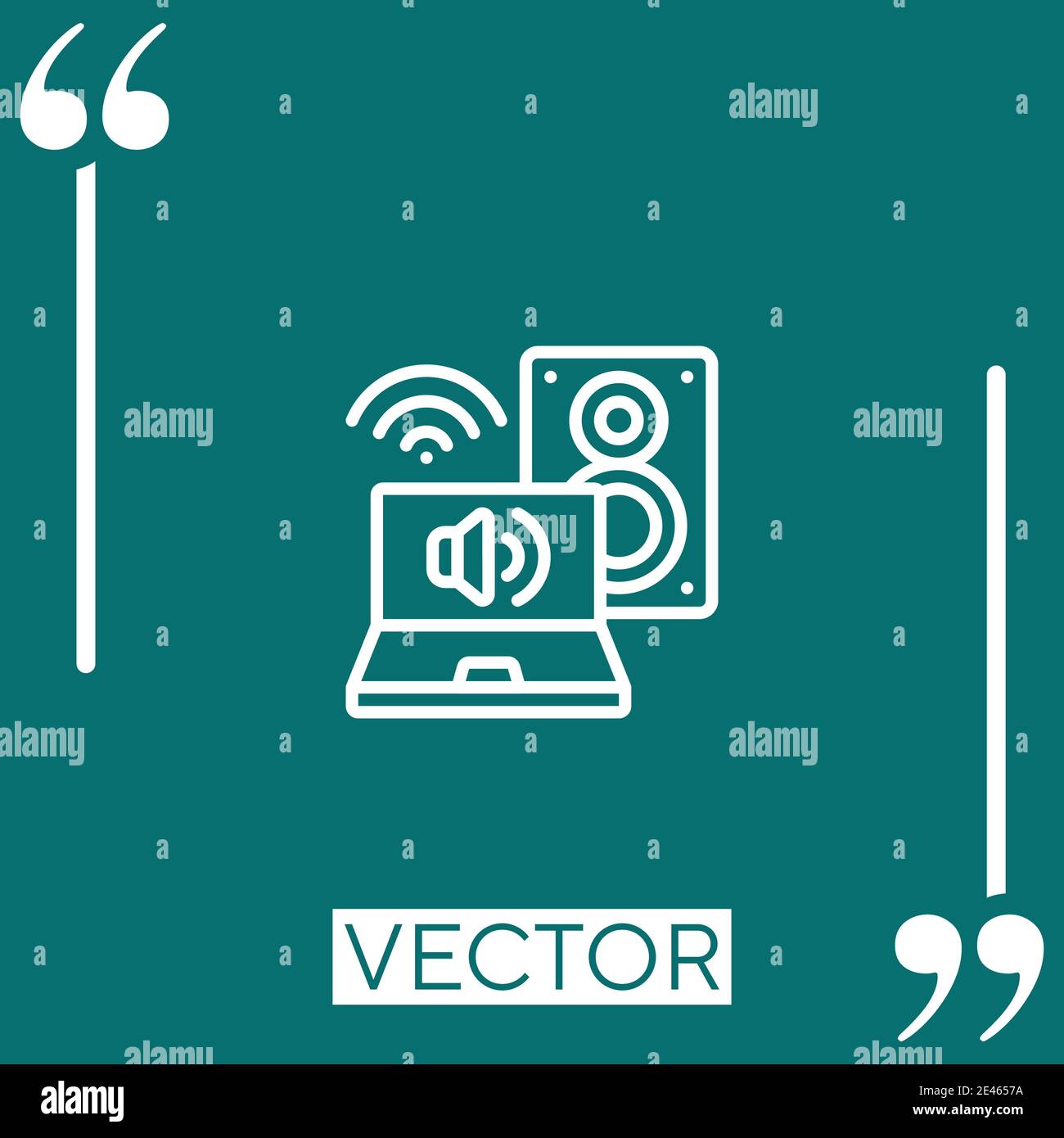 hifi vector icon Linear icon. Editable stroke line Stock Vector Image ...