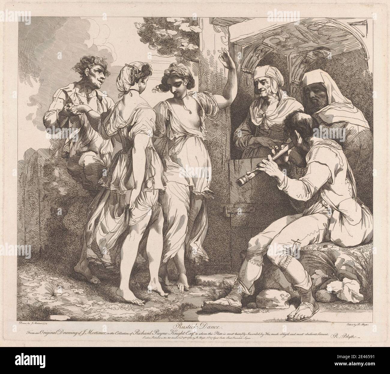 Robert Blyth, 1750â€“1784, Rustick Dance, 1780. Etching Stock Photo - Alamy