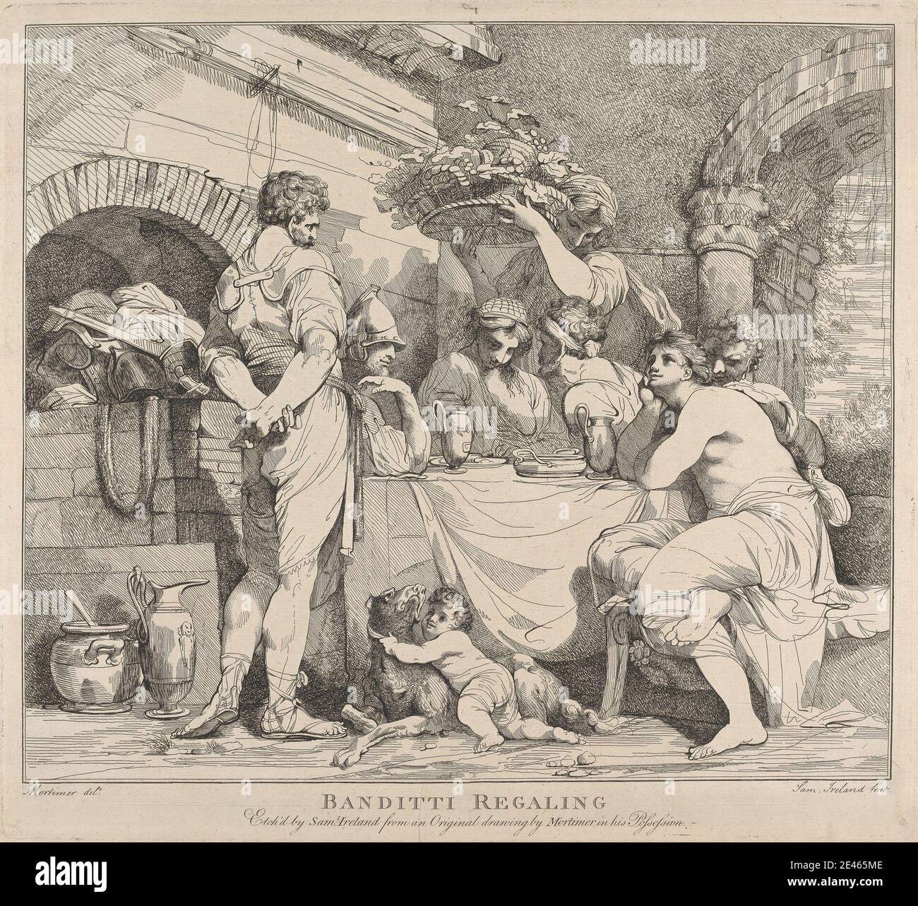 Samuel Ireland, active 1760â€“died 1800, British, Banditti Regaling ...