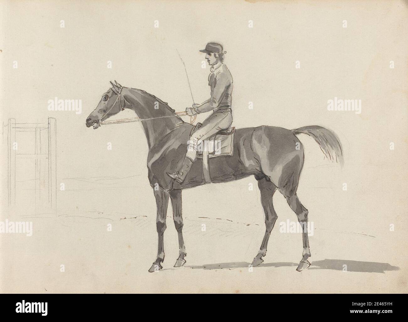 Graphite pen and brown ink brown wash on paper hi-res stock photography ...