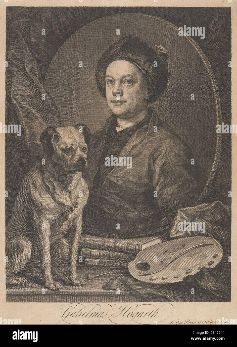 William Hogarth, 1697â€“1764, British, Self-portrait, 1749. Etching and ...