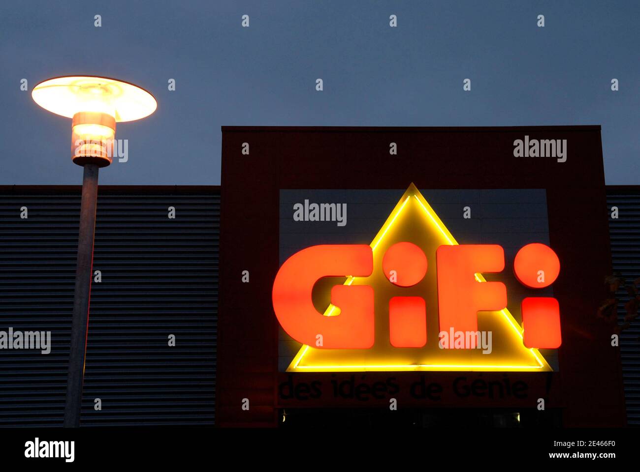 GIFI sign board in France. Photo by Philippe Montigny/ABACAPRESS.COM ...