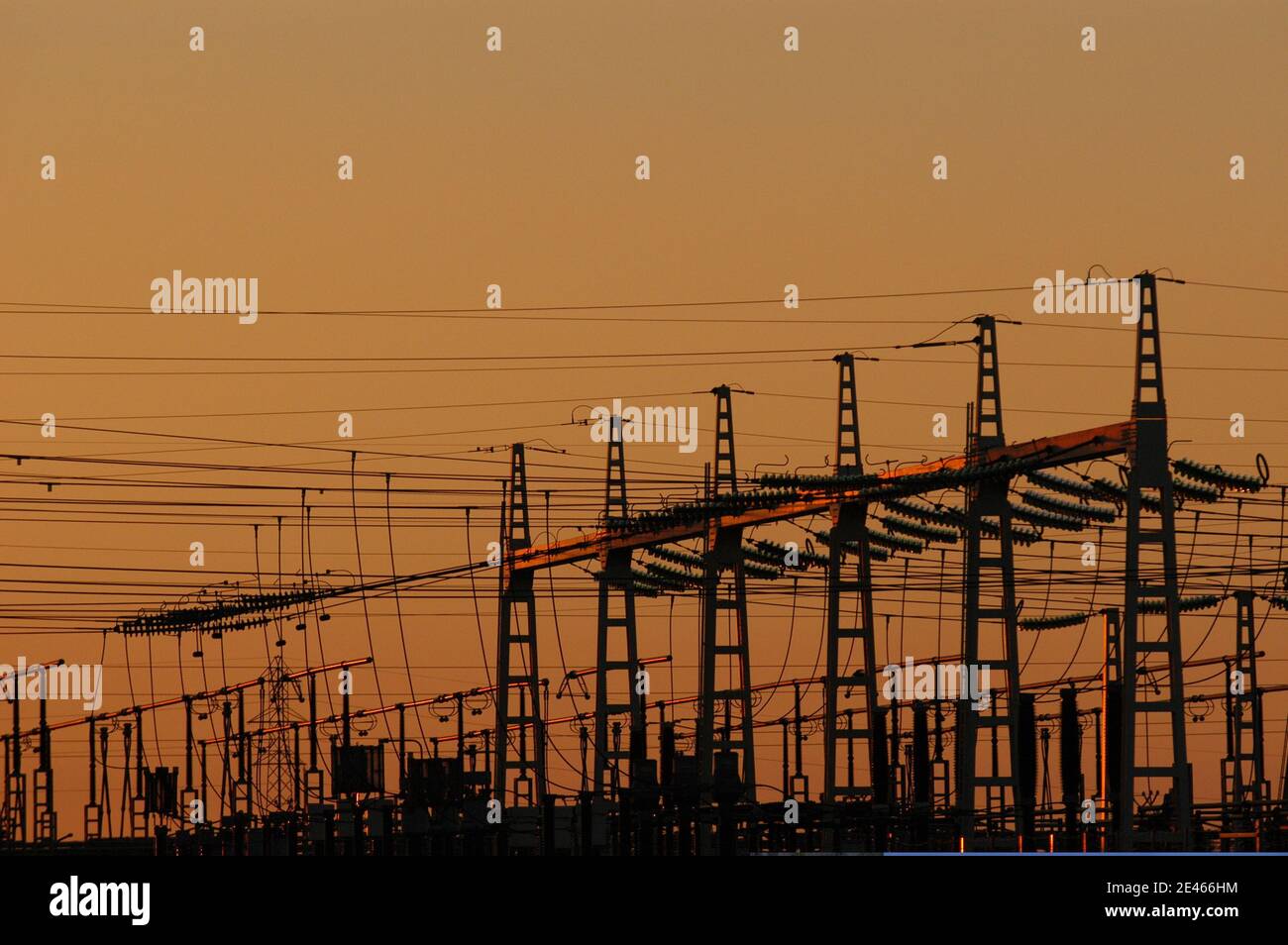 Electric pylones at the Electricite de France (EDF) in France. Photo by ...