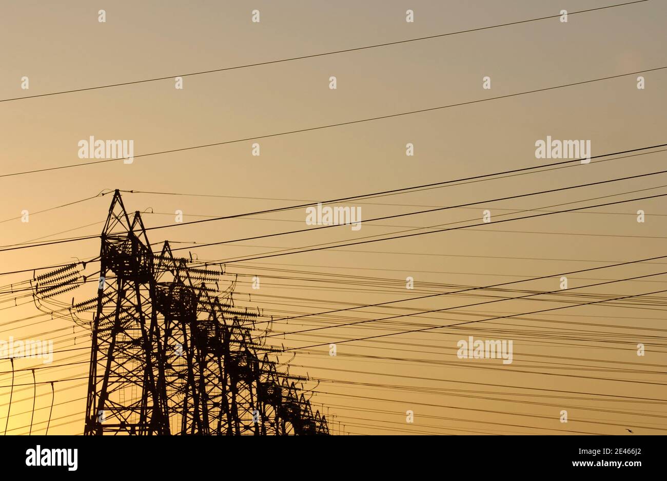 Electric pylones at the Electricite deFrance (EDF) in France. Photo by ...