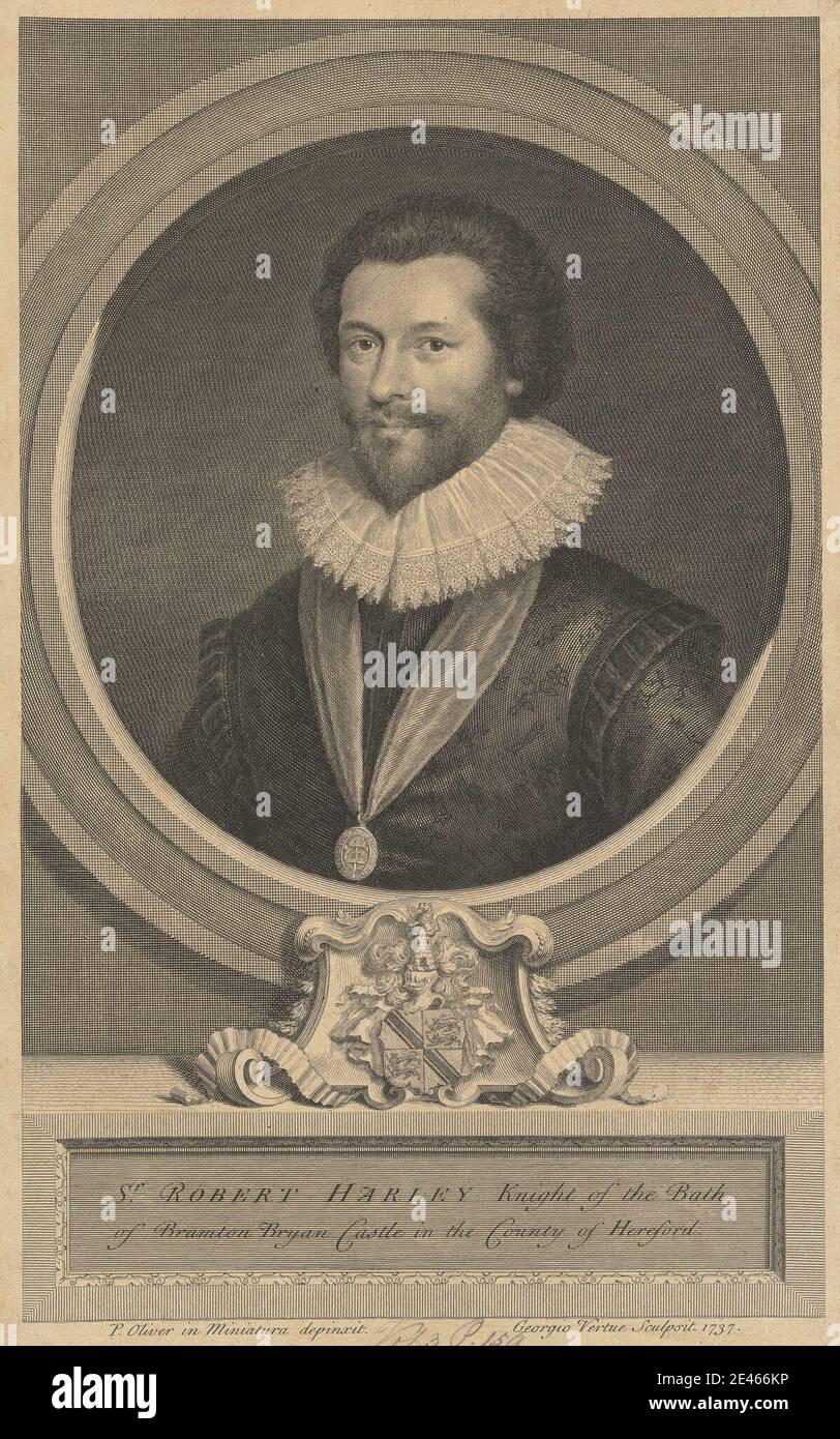 George Vertue, 1684â€“1756, British, Sir Robert Harley, 1737. Stipple ...