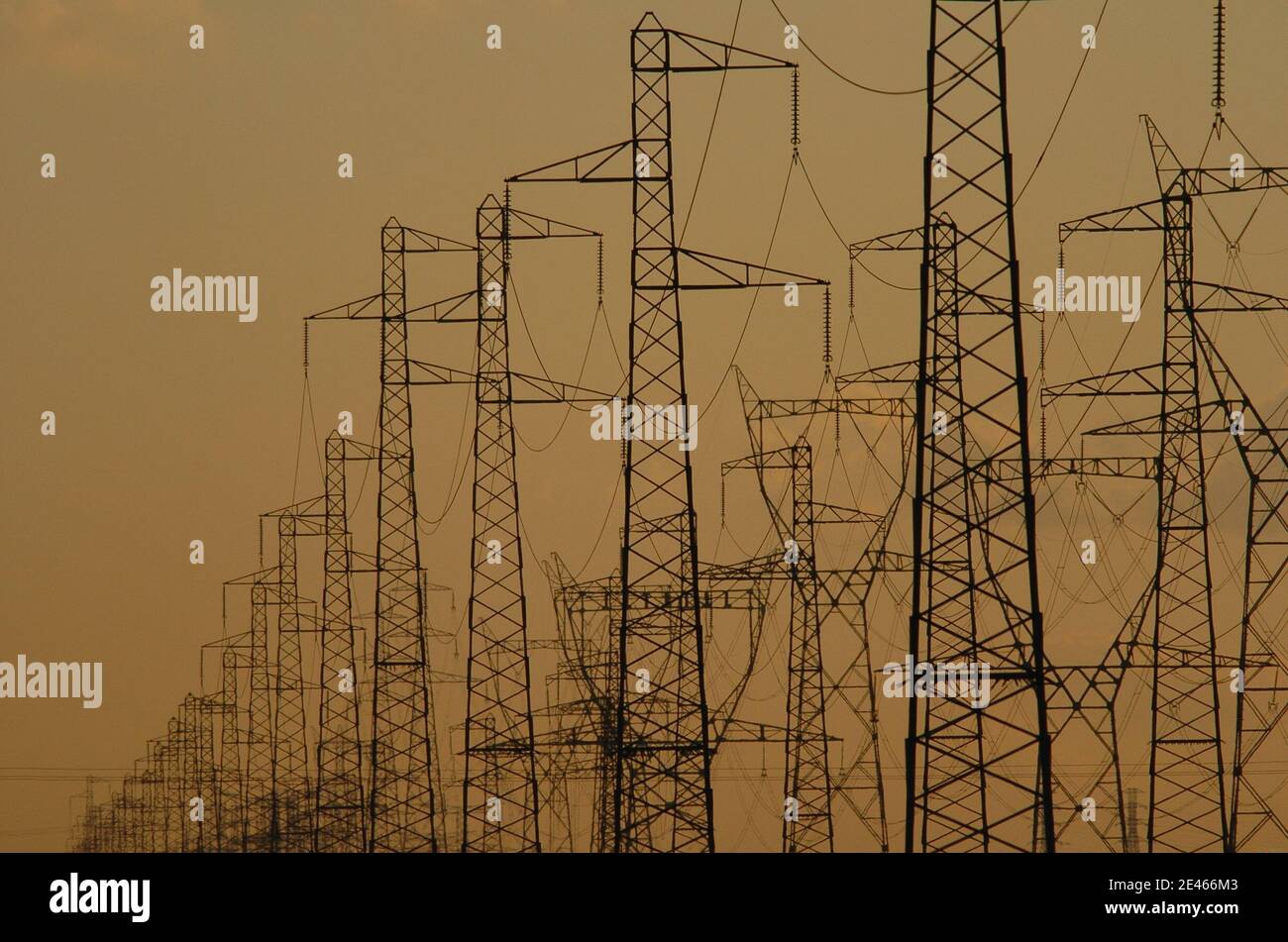Electric pylones at the Electricite de France (EDF) in France. Photo by ...