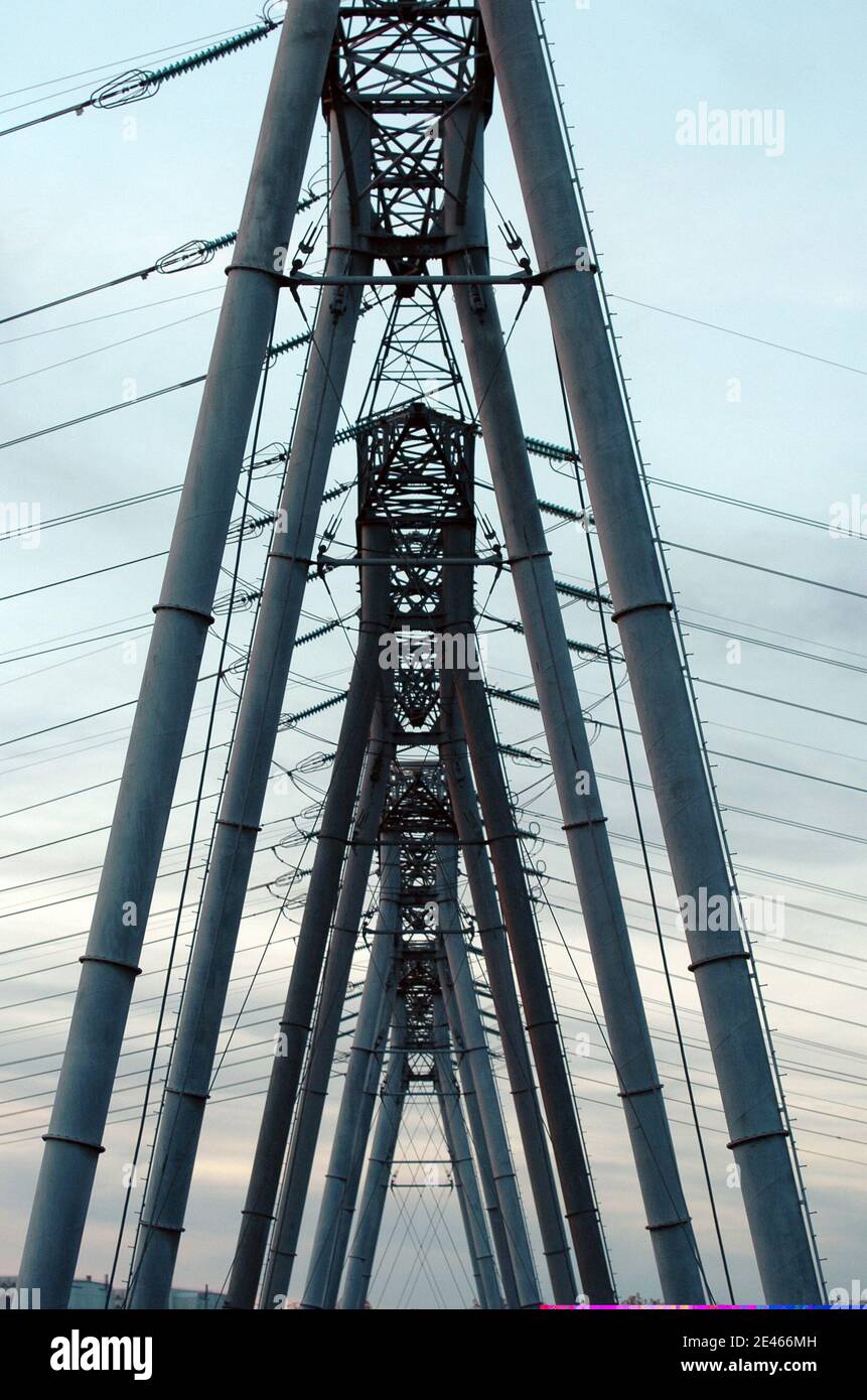Electric pylones at the Electricite de France (EDF) in France. Photo by ...
