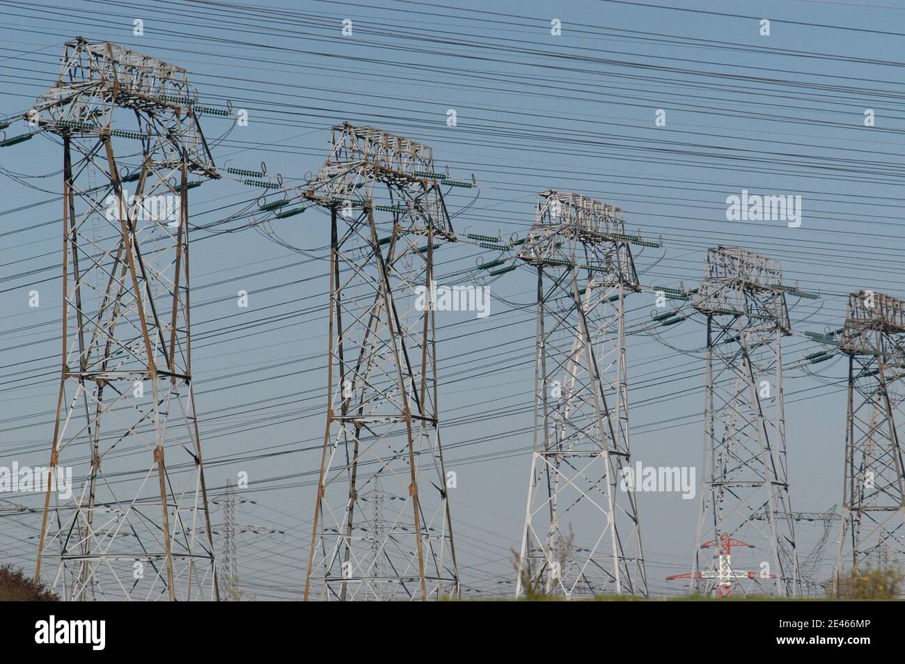 Electric pylones at the Electricite de France (EDF) in France. Photo by ...