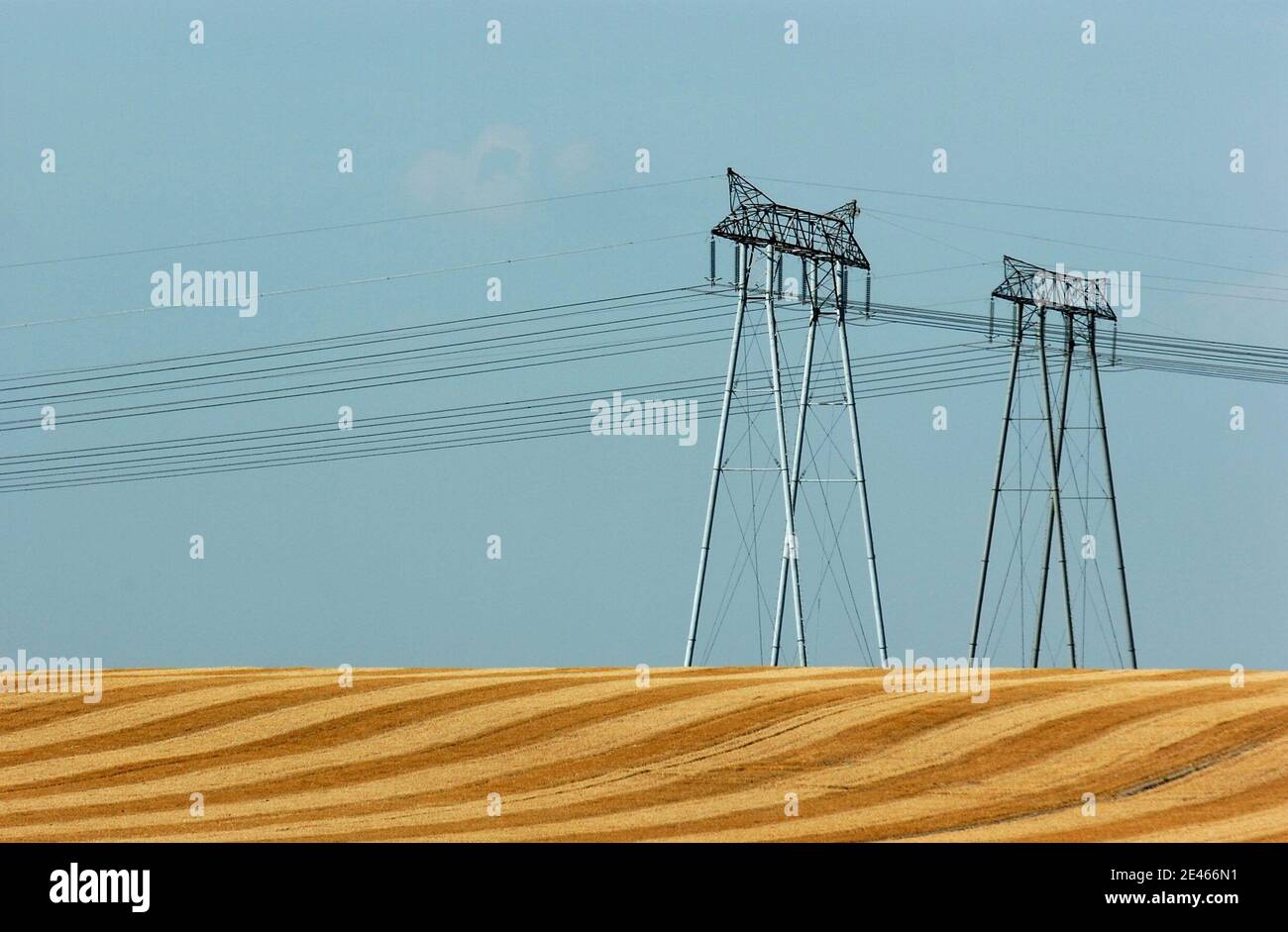 Electric pylones at the Electricite de France (EDF) in France. Photo by ...