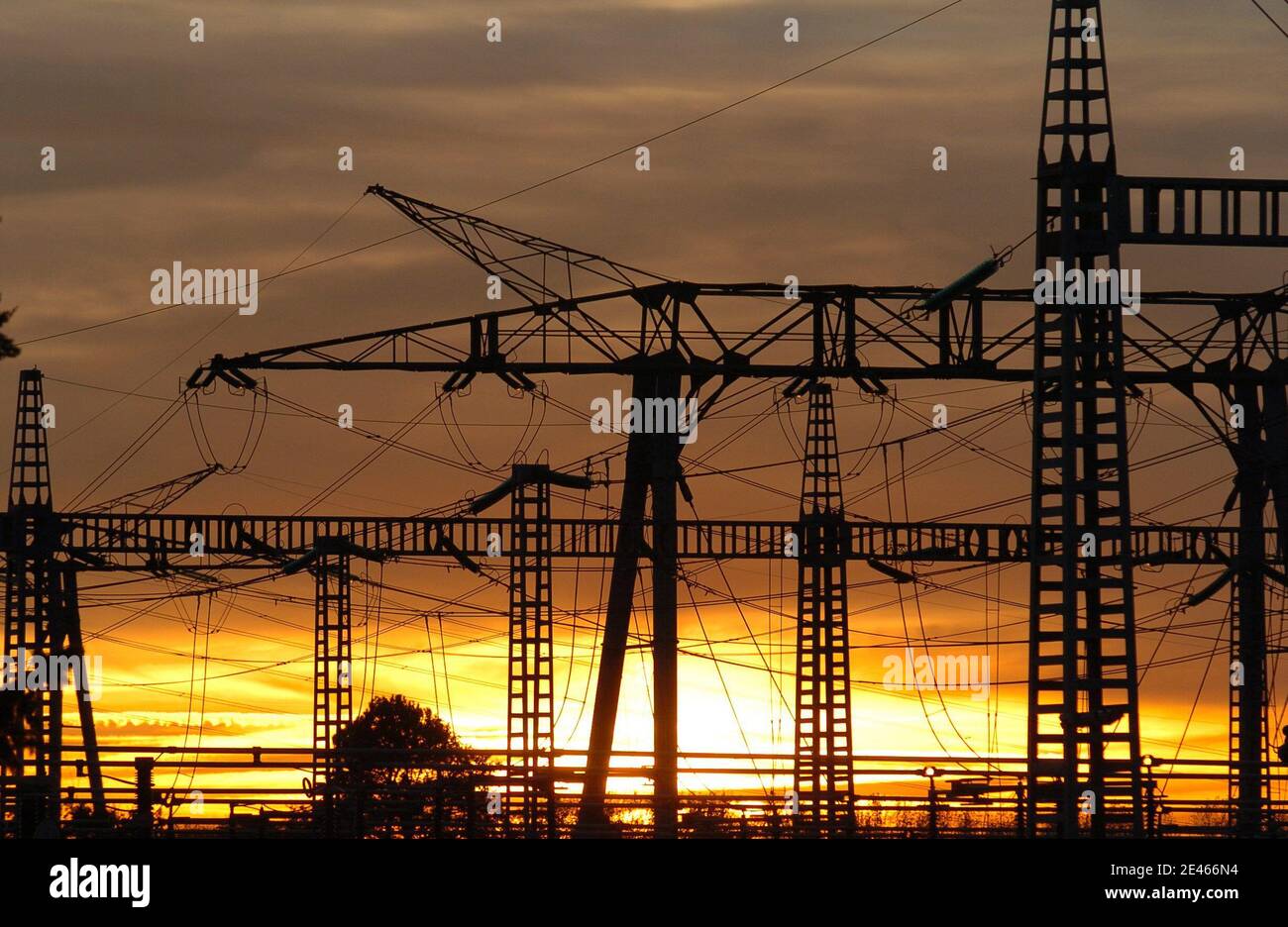 Electric pylones at the Electricite de France (EDF) in France. Photo by ...